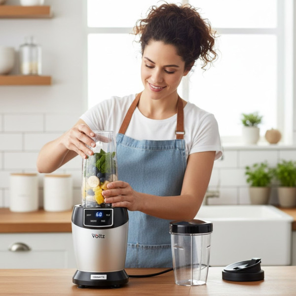 Мощен нутри блендер Oliver Voltz OV51162F/ OV51162FR, 1200W с LED ...
